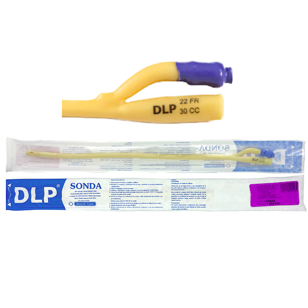 Sonda Foley de látex con globo 30 ml calibre 22 FR (2 vías). Pieza ...